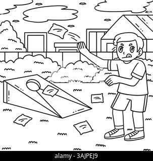 Cornhole Coloring Page for Kids Stock Vector Image & Art - Alamy