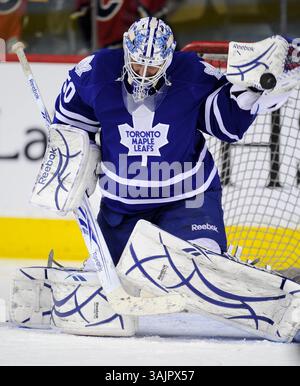 Toronto Maple Leafs goalie Jonas Gustavsson, of Sweden, makes a save ...