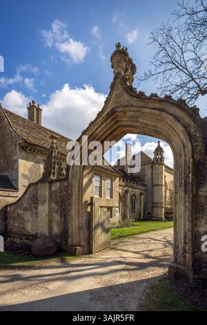 Courtyard of Lacock Abbey, Wiltshire, the home of William Fox Talbot in ...
