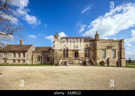 The historic 13th century Lacock abbey in the village of Lacock ...