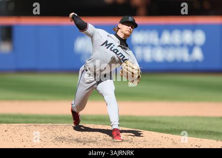 Miami Marlins pitcher Max Meyer (23) throws during the second inning of ...