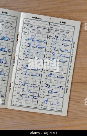 Royal Liver Friendly Society Insurance payment book, pages dated 1958 ...