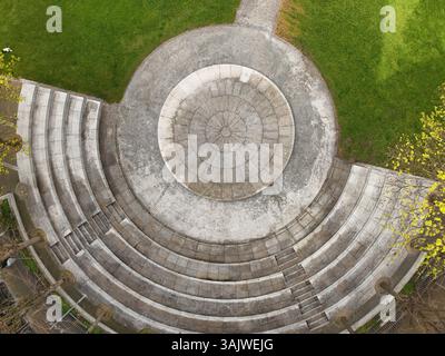 Dublin, Ireland - 4th April 2025 - Aerial top down view of the Civic ...