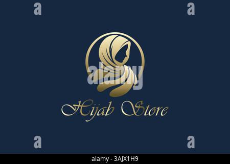 muslimah logo for hijab or scarf fashion product with black colour ...