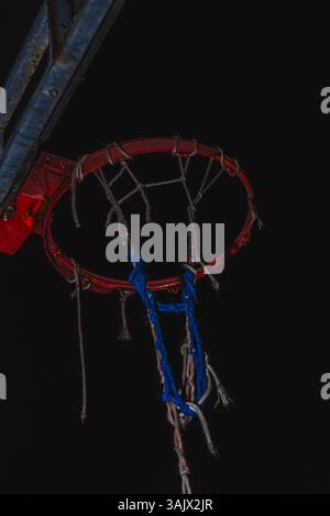 Old basketball hoop and net Stock Photo - Alamy