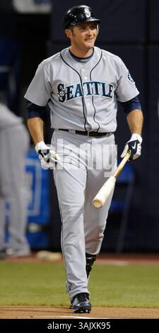 Seattle Mariners designated hitter Cal Raleigh hits a two-run home run ...