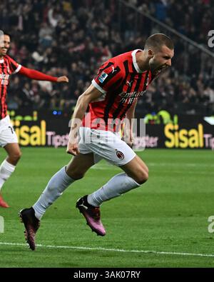 Strahinja Pavlovic of A.C. Milan is in action during the round of 16 of ...