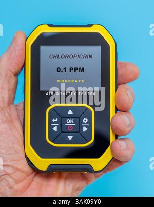 Chloropicrin pesticide and fumigant. Exposure can cause irritation of ...