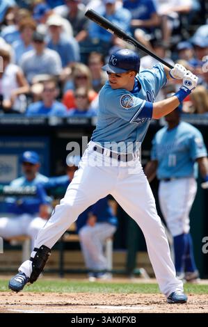 Kansas City Royals designated hitter Kendrys Morales (25) follows ...