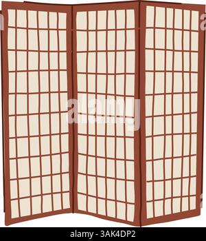 sliding room divider cartoon vector illustration Stock Vector Image ...