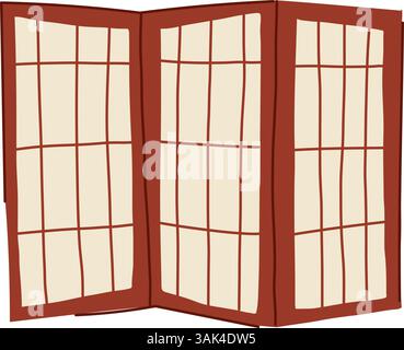 sliding room divider cartoon vector illustration Stock Vector Image ...