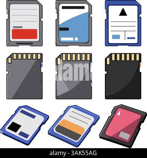 sd card set cartoon vector illustration Stock Vector Image & Art - Alamy