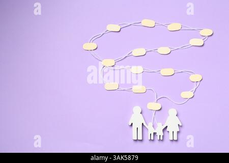 Family tree with bubbles and people figure on beige background Stock ...