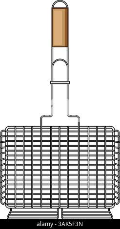 charcoal grill rack cartoon vector illustration Stock Vector Image ...