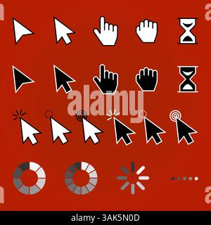 Set of mouse cursors for clicking. Hand shape click icons Stock Vector ...