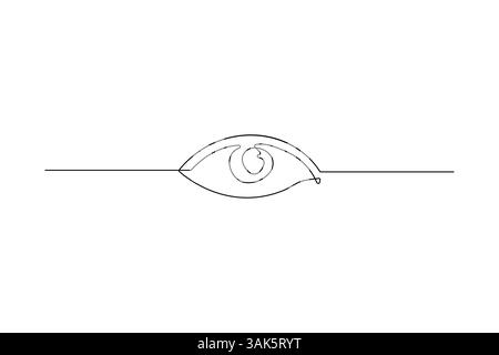 Continuous one line eye drawing of Hand drawn outline isolated vector ...