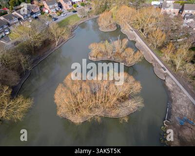 aerial view of the pond in mallards way park in maidstone kent Stock ...