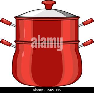 healthy steamer pot cartoon vector illustration Stock Vector Image ...