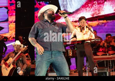 Mexican singer Carin Leon performs during the concert at the Movisatar ...