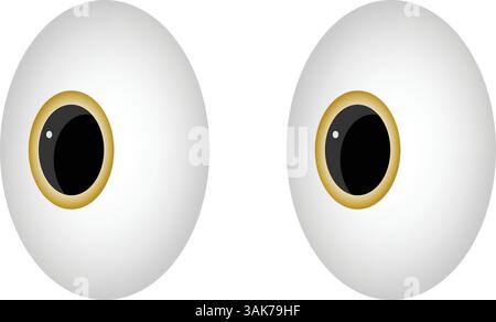 Realistic Cartoon Eyes Emoji - Wide Open Eyeballs Vector Illustration ...