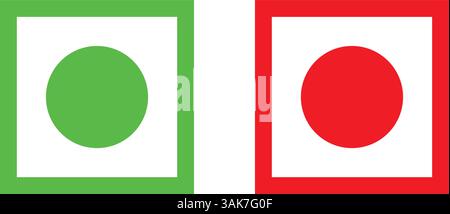 Green and Red Food Symbols Vector – Vegetarian & Non-Vegetarian Mark ...
