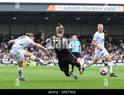 Port Vale's Lorent Tolaj scores their side's first goal of the game ...