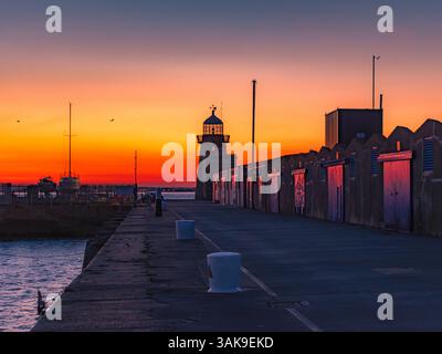 Sunset afterglow at Howth east pier Stock Photo - Alamy