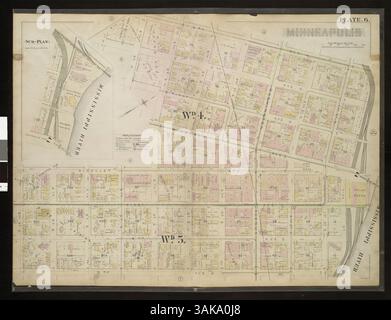 This map of Minneapolis, Minnesota includes streets, avenues, and wards ...