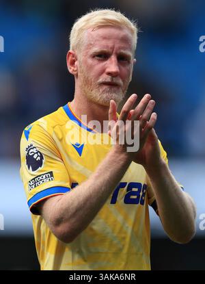 Will Hughes Of Crystal Palace applauds the fans during the Newcastle ...
