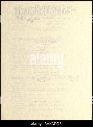 The Establishment Menu is a bi-fold paper menu printed with black ink ...