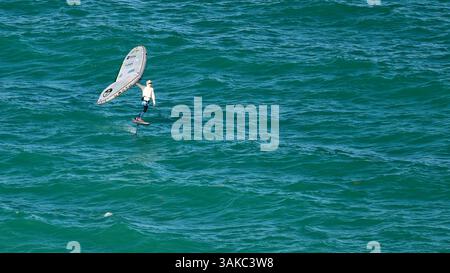 Wing Foiling at Miami Beach Stock Photo - Alamy