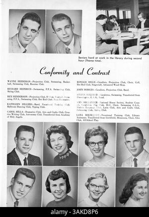 The 1958 'Warrior' yearbook from Hopkins High School documents the ...