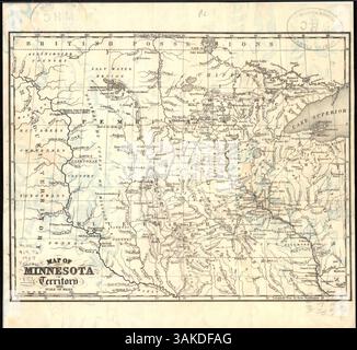 A map of Minnesota Territory from the 19th century, showing counties ...