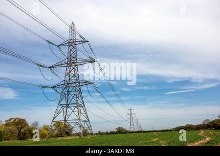 Power lines crossing the landscape Stock Photo - Alamy