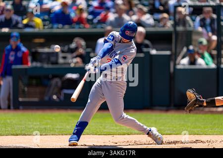 Chicago Cubs right fielder Kyle Tucker, left, greets Houston Astros ...