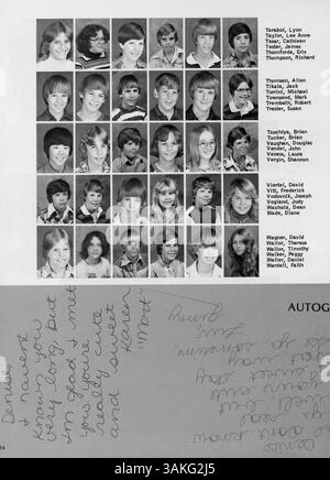This junior high school yearbook for Hubert Olson Junior High documents the students, teachers ...