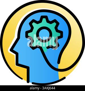 silhouette head with cogwheel Stock Vector Image & Art - Alamy