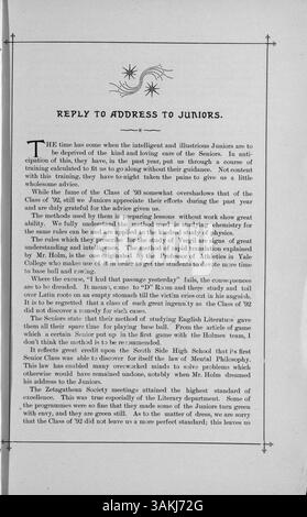 The 1892 'High School Observer' yearbook lists the students and ...