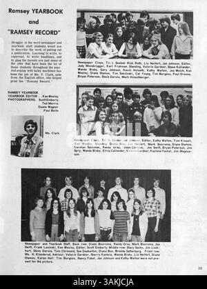 This 1975 yearbook from Ramsey Jr. High details the ninth-grade class ...