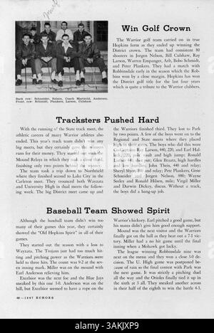 The 'Echoes' 1947 yearbook from Hopkins High School records the school ...