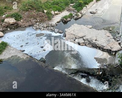 Water pollution at artificial river in Istanbul, Turkey Stock Photo - Alamy