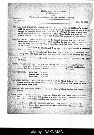 The 1920 weekly bulletin for Minneapolis Public Library employees ...