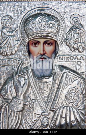 Greek religious icon in a local little chapel Stock Photo - Alamy