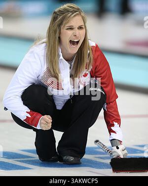 Women's Olympic curling team skip Cheryl Bernard, speaks to the media ...