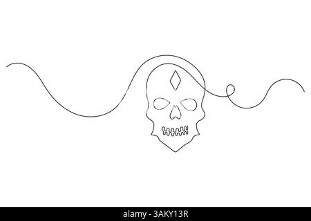 Skill continuous single line art and isolated outline vector ...