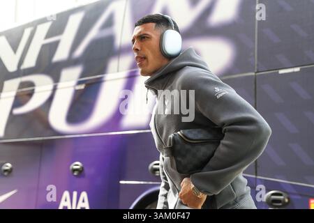 Pedro Porro of Tottenham Hotspur ahead of the Premier League match ...