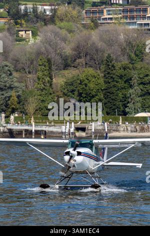 Como, Italy - April 4, 2025: A Scenic flight plane on the Lake Como ...