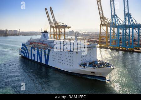 The GNV-operated cross-Mediterranean ferry Excellent alongside at the ...