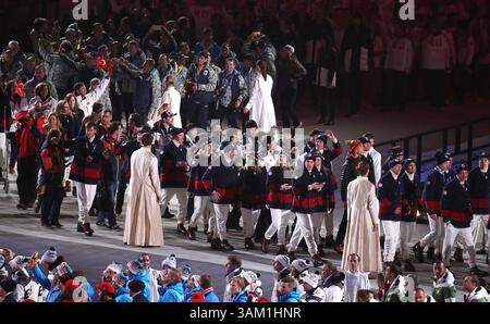 Team USA enters Fisht Olympic Stadium during the Closing Ceremony for ...