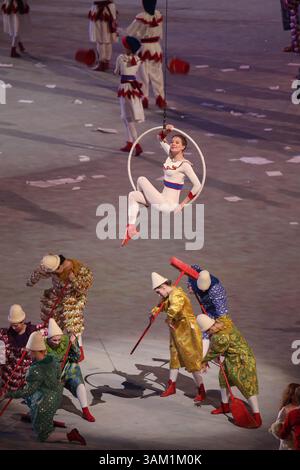 Circus performers take center stage at Fisht Stadium during the closing ...